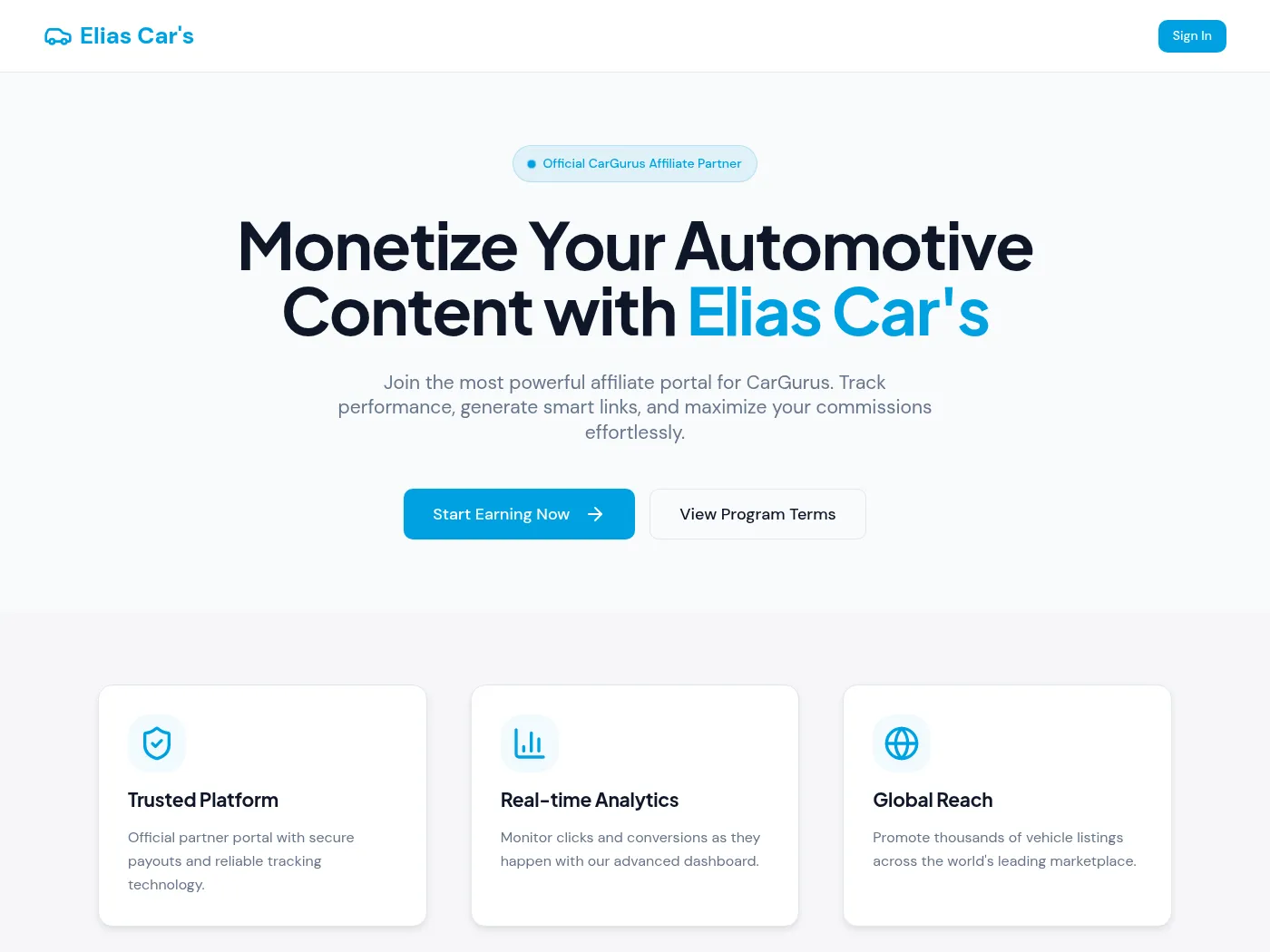 Elias Car's Affiliate Portal