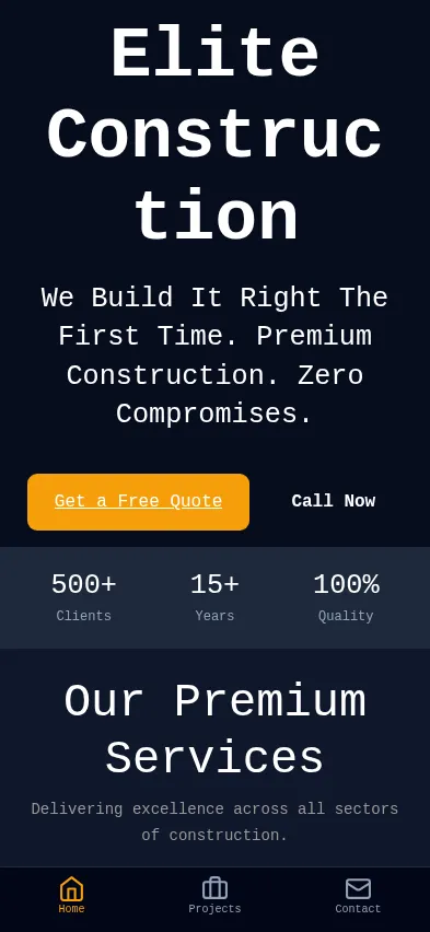 Elite Construction Website