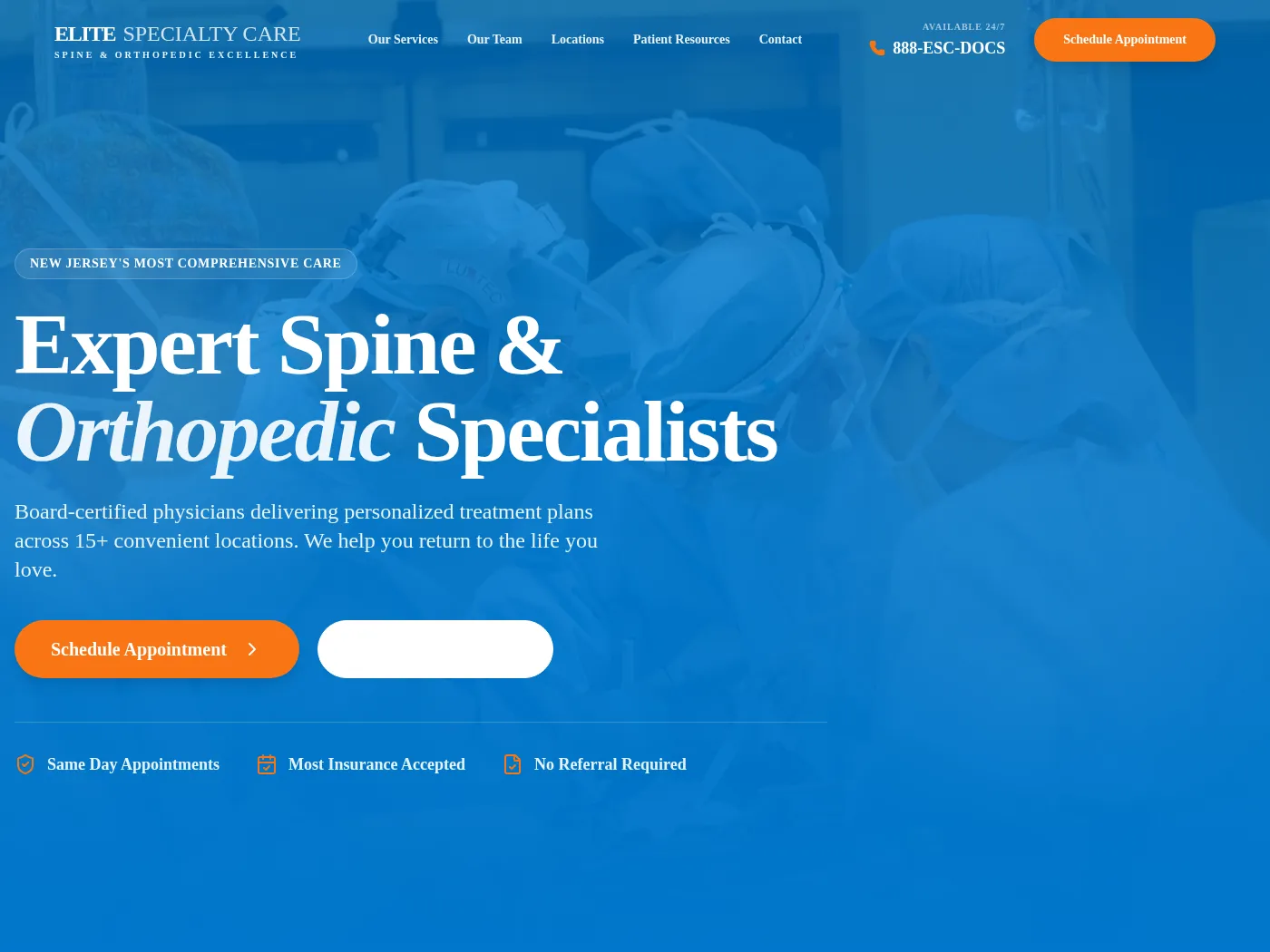 Elite Specialty Care Homepage