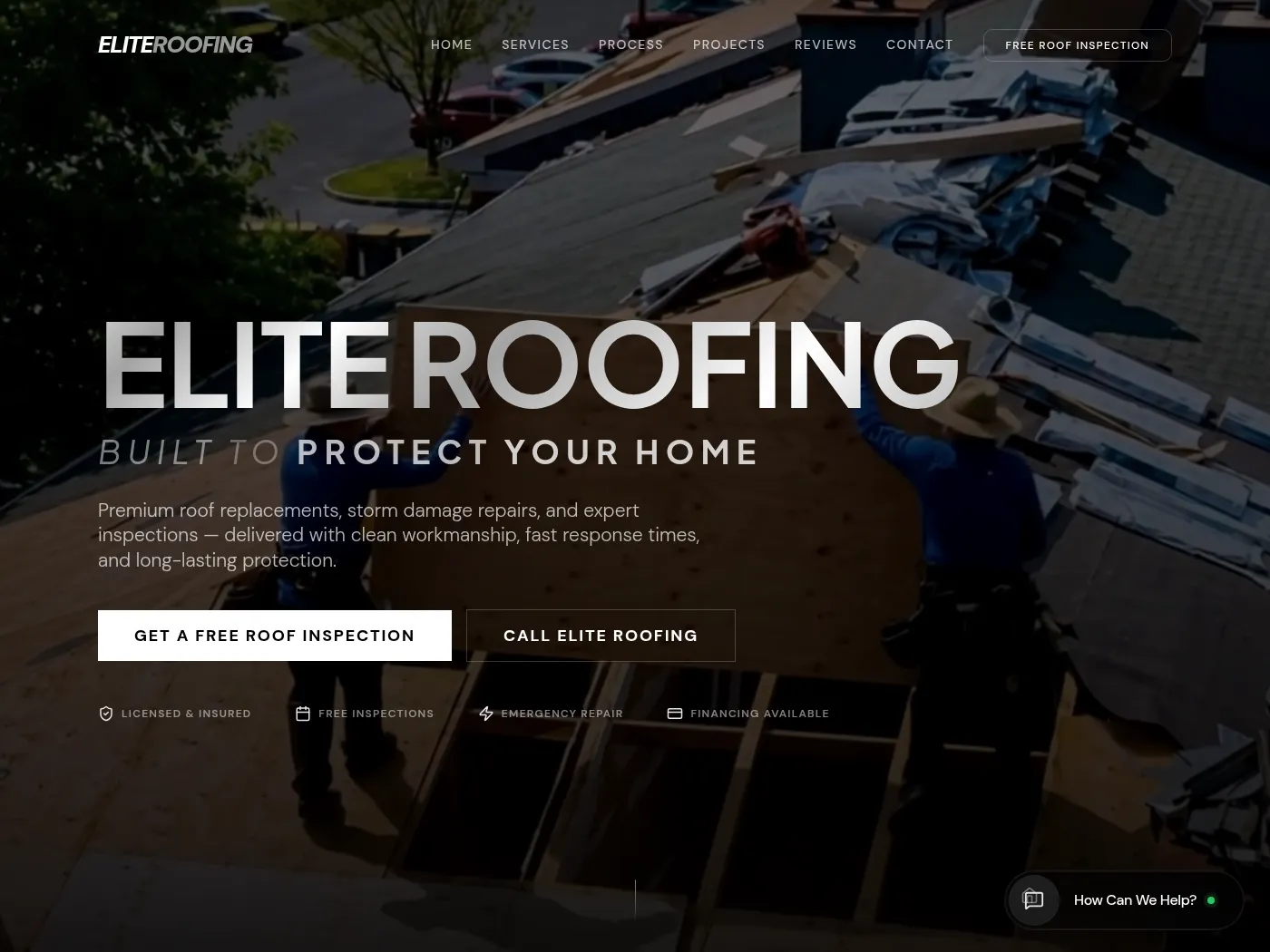Elite Roofing Cinematic Site