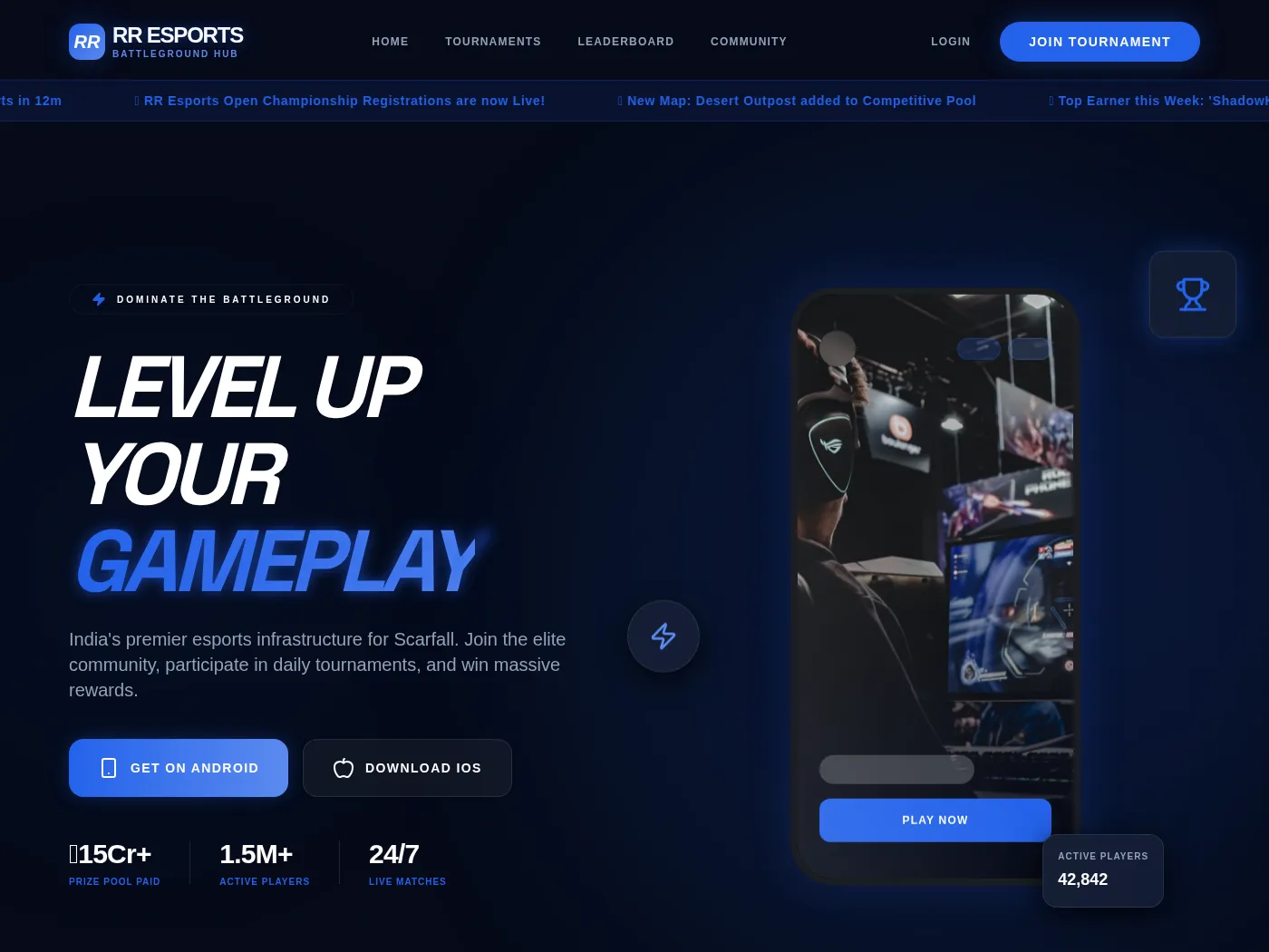 ELITE.GG Esports Landing
