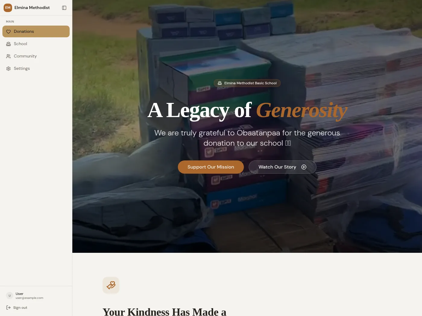 Elmina Methodist Donations