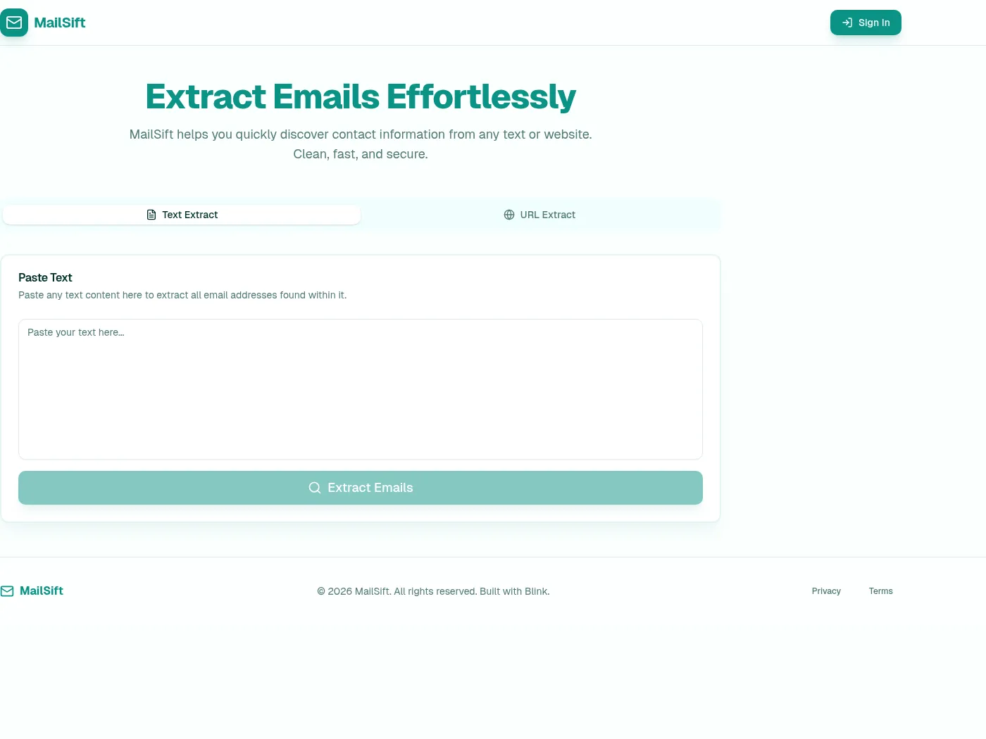 MailSift Extractor