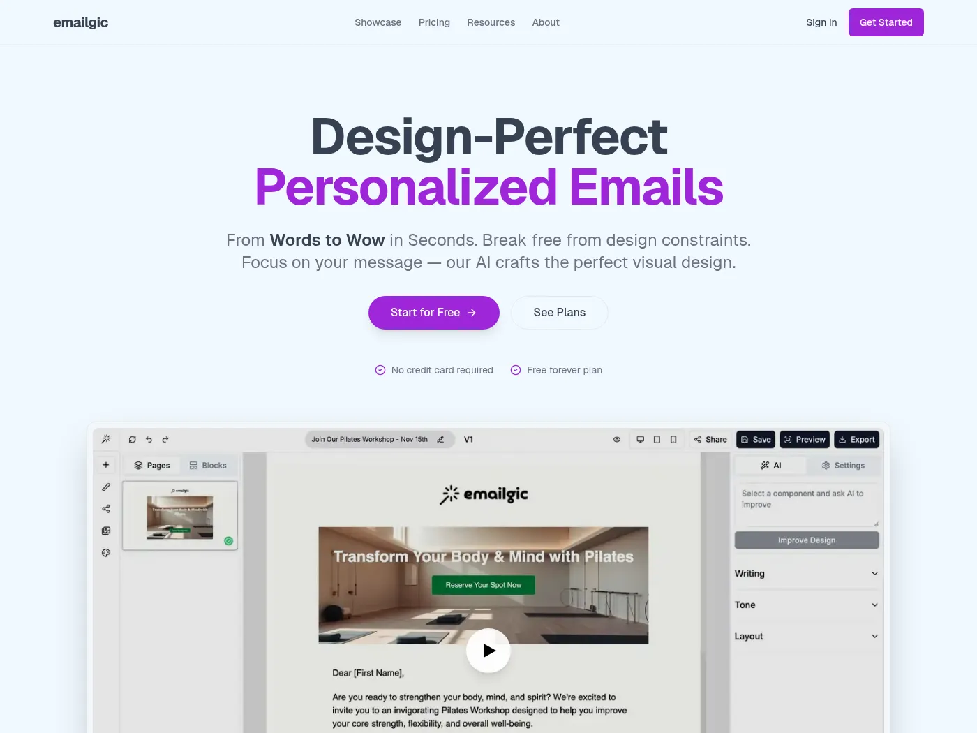 Emailgic Landing Page