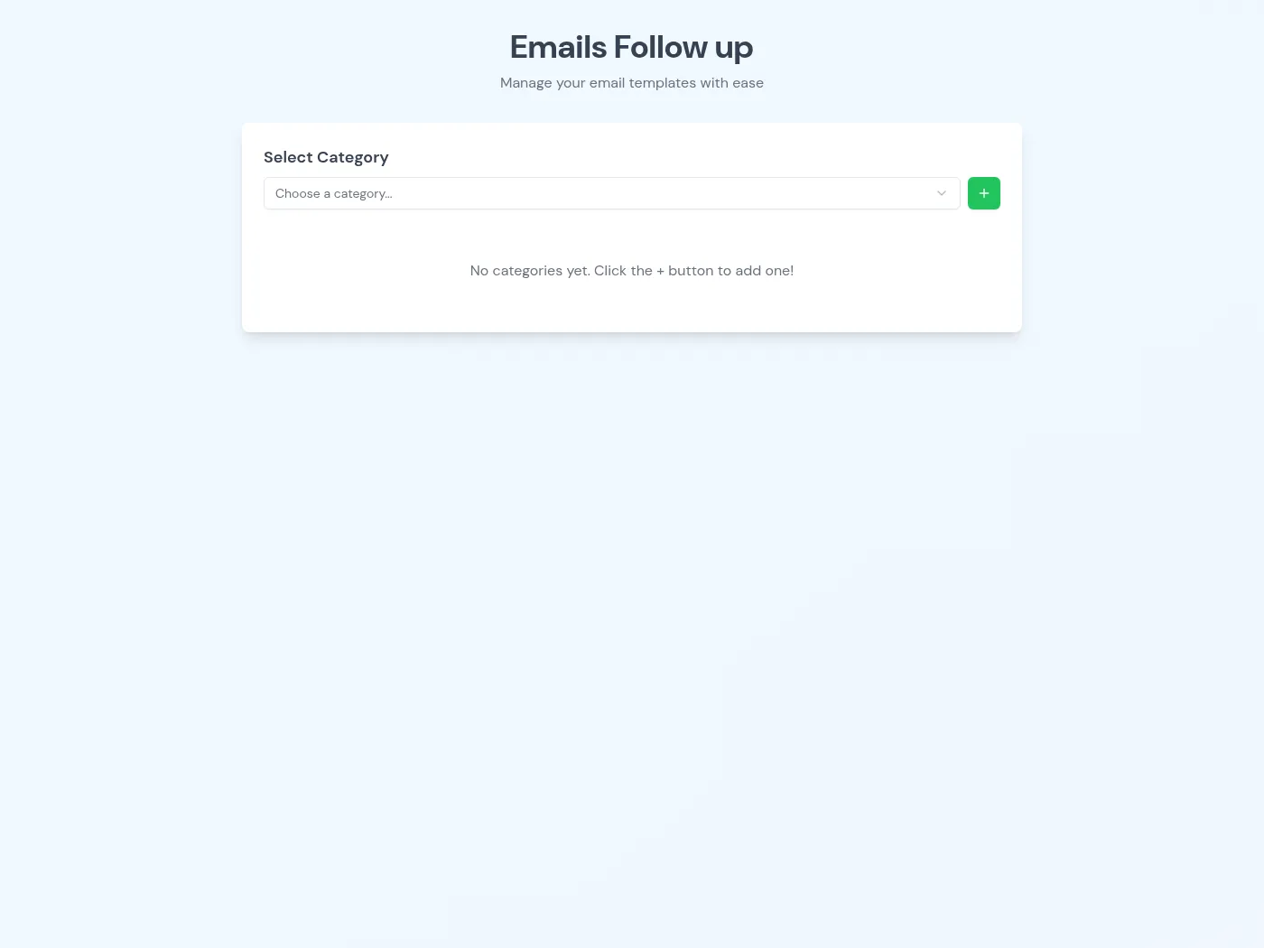 Emails Follow Up Manager - Dynamic Category Dropdown with Editable Content