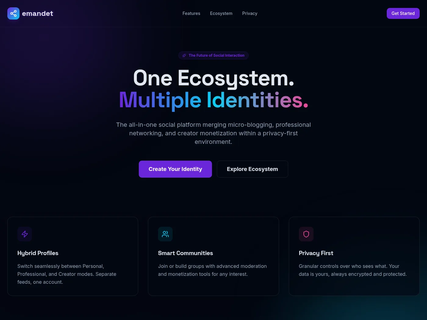 Emandet Social Ecosystem