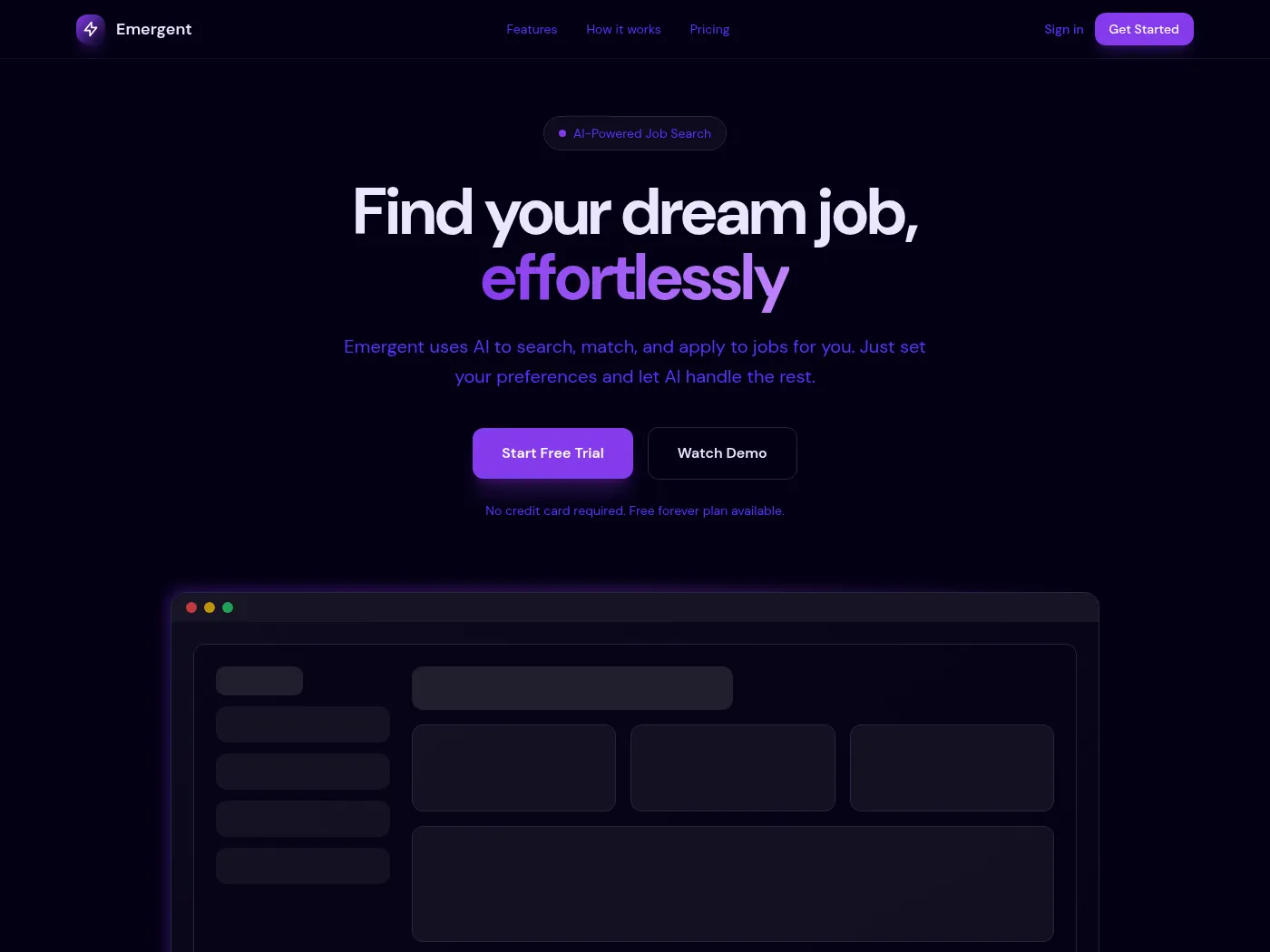 Emergent Job AI SaaS