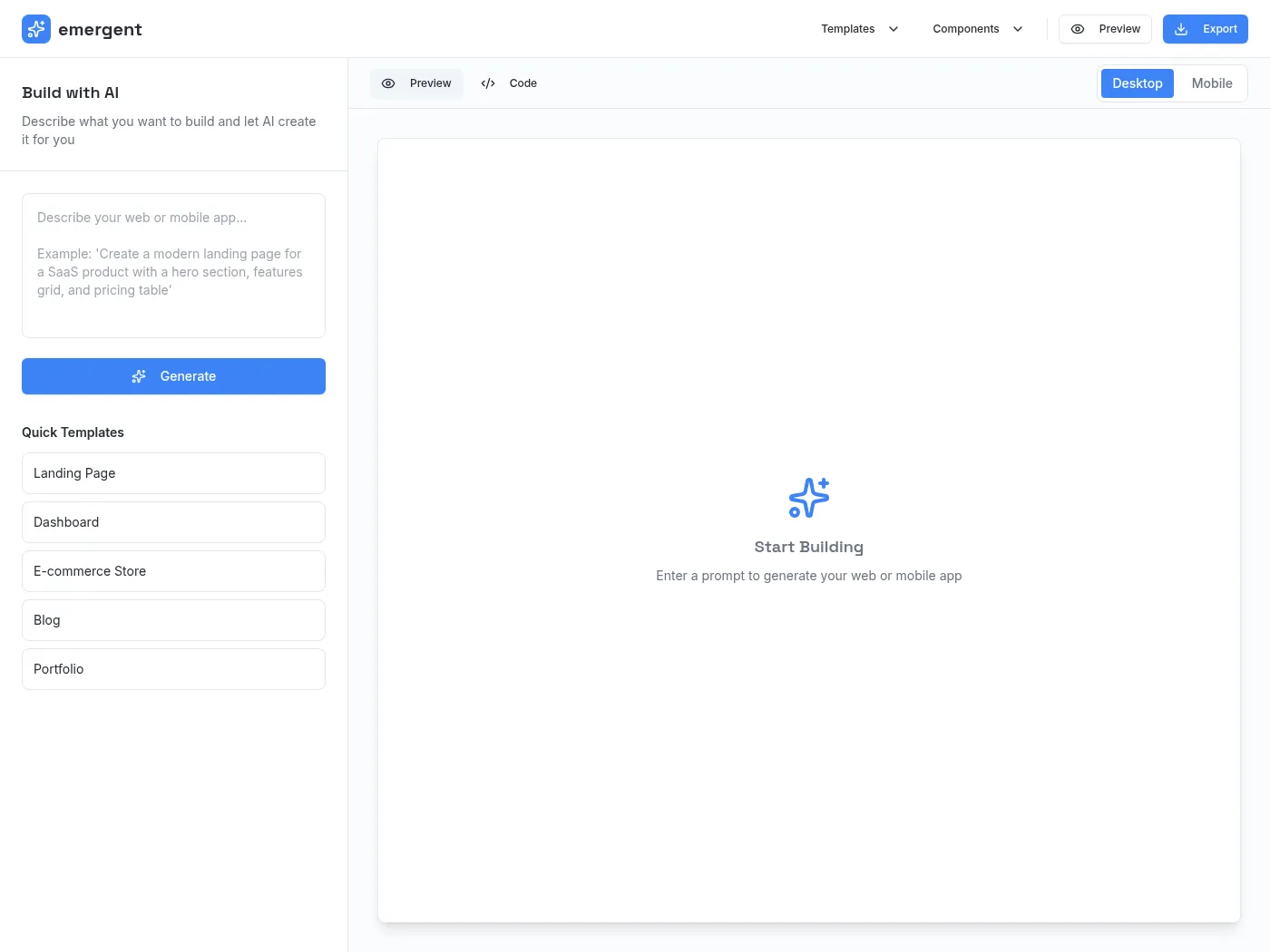 EmergentAI Web Builder