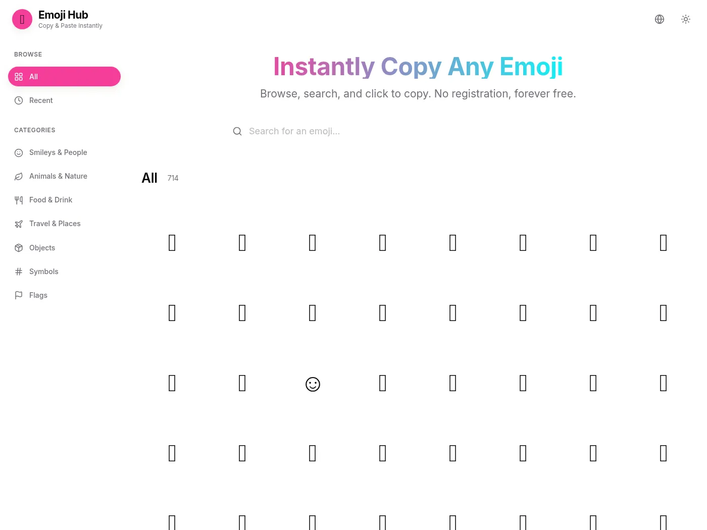 Emoji Copy Paste Hub