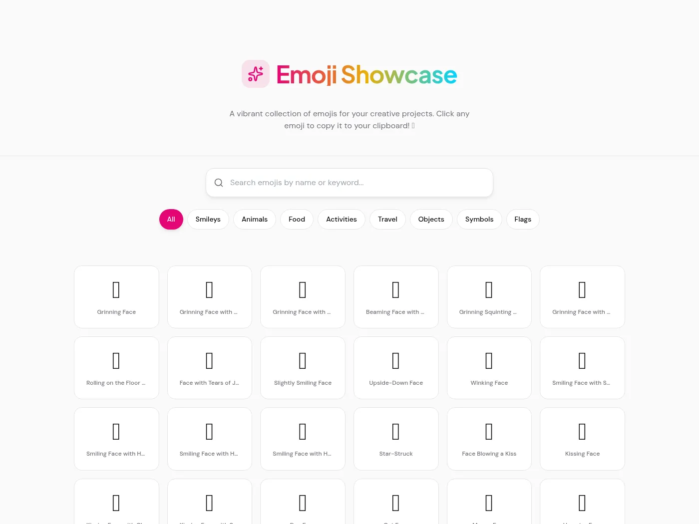 Emoji HTML Showcase