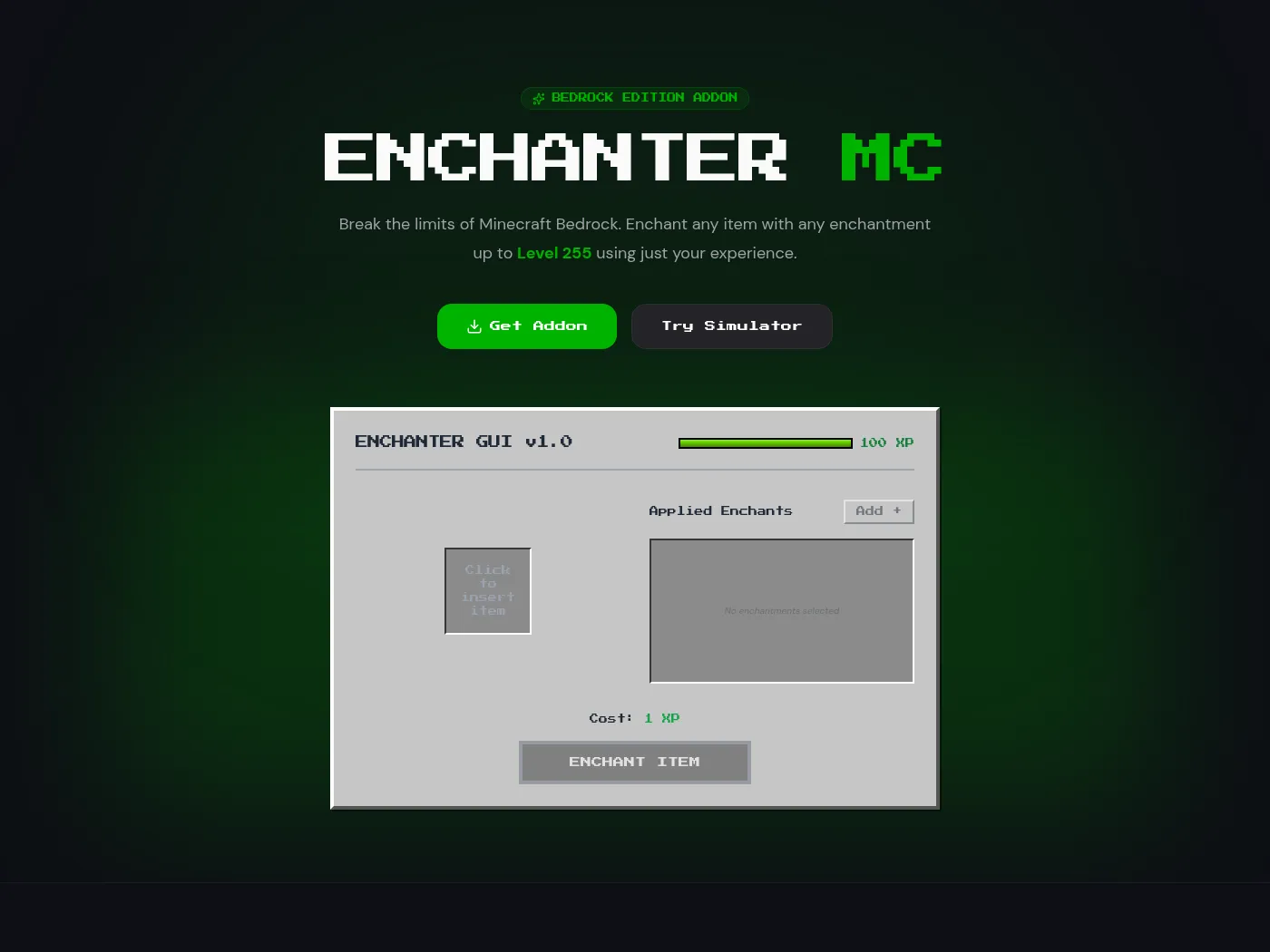 Enchanter MC Bedrock Mod