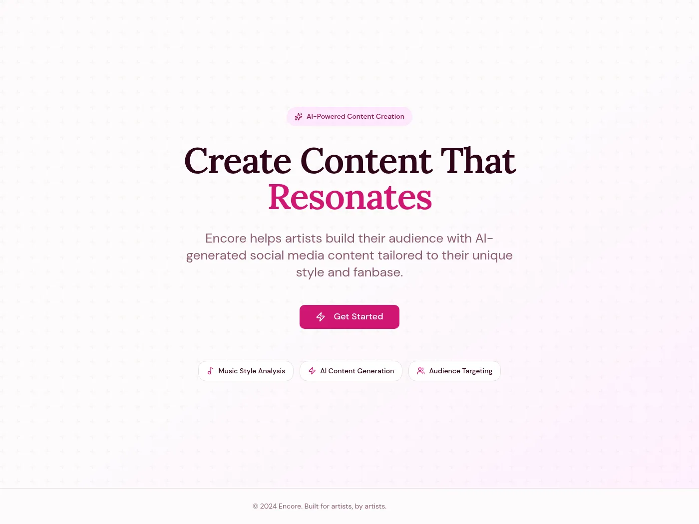Encore Artist Content Studio