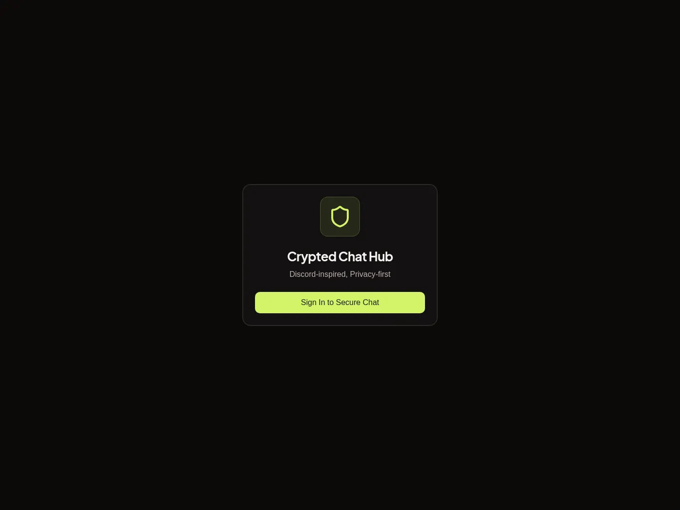 Crypted Chat Hub
