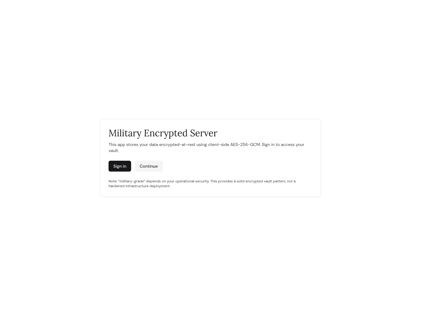 Military Encrypted Server