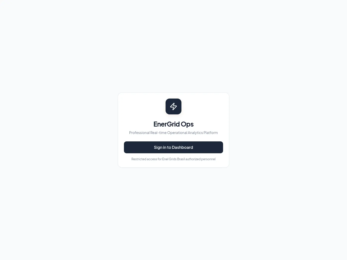 EnerGrid Ops Dashboard