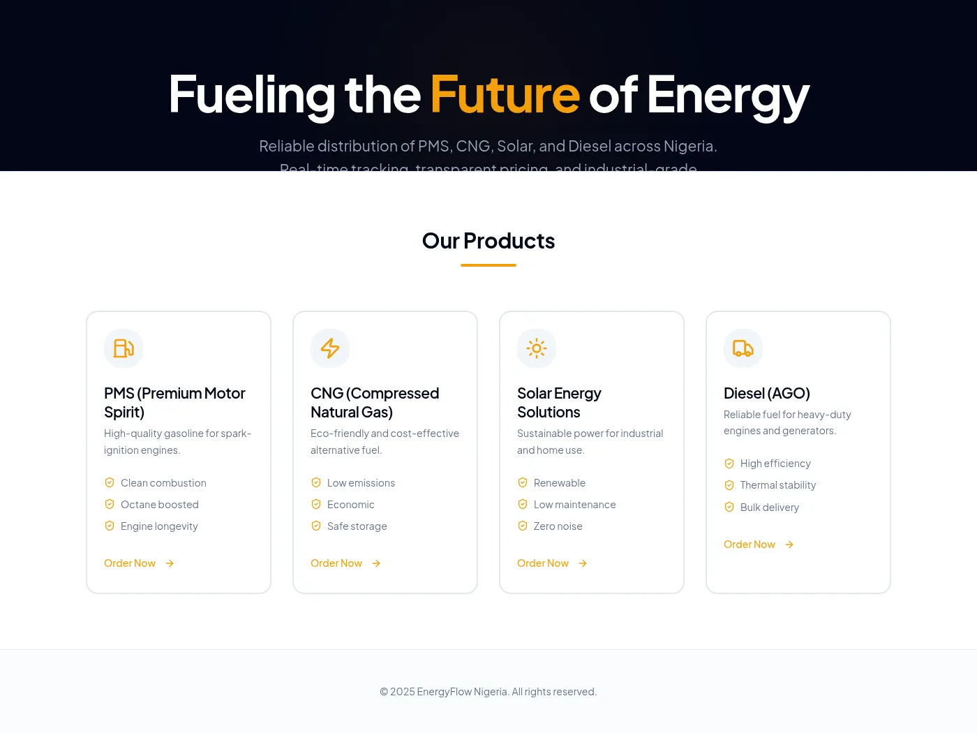 Energy Order & Tracking App