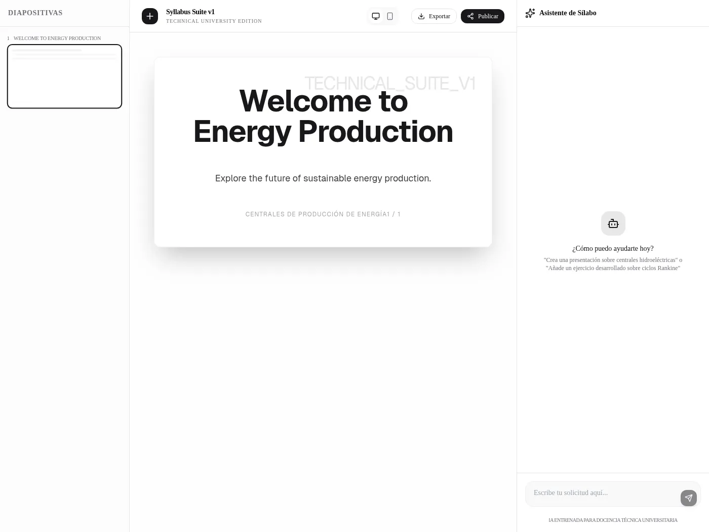 Energy Production Syllabus Suite