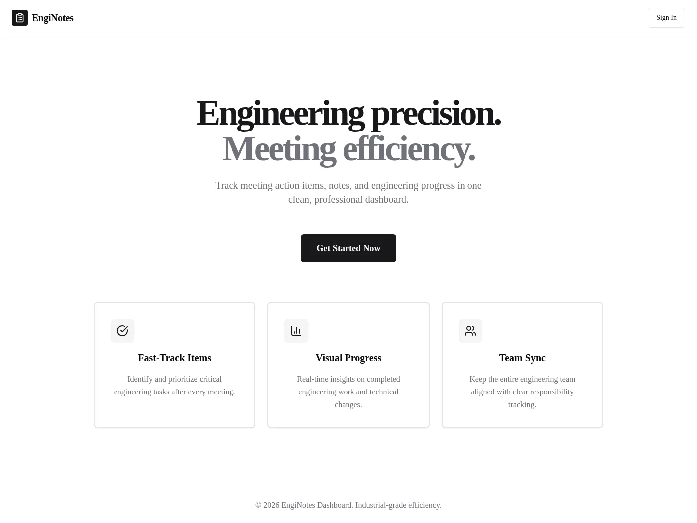 EngiNotes Dashboard
