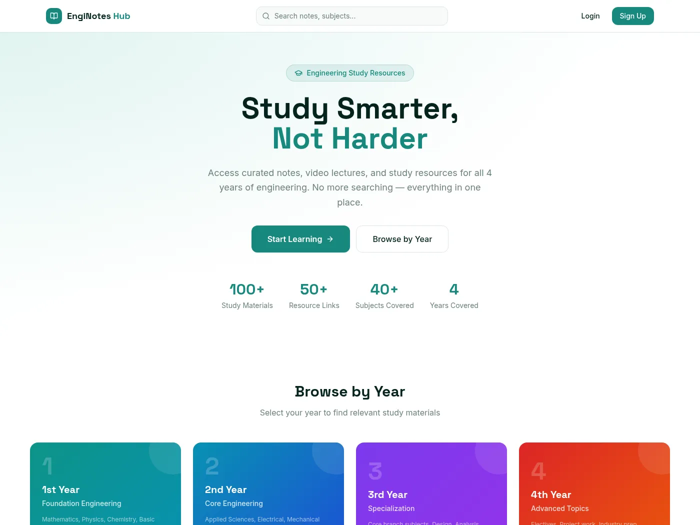 EngiNotes Hub