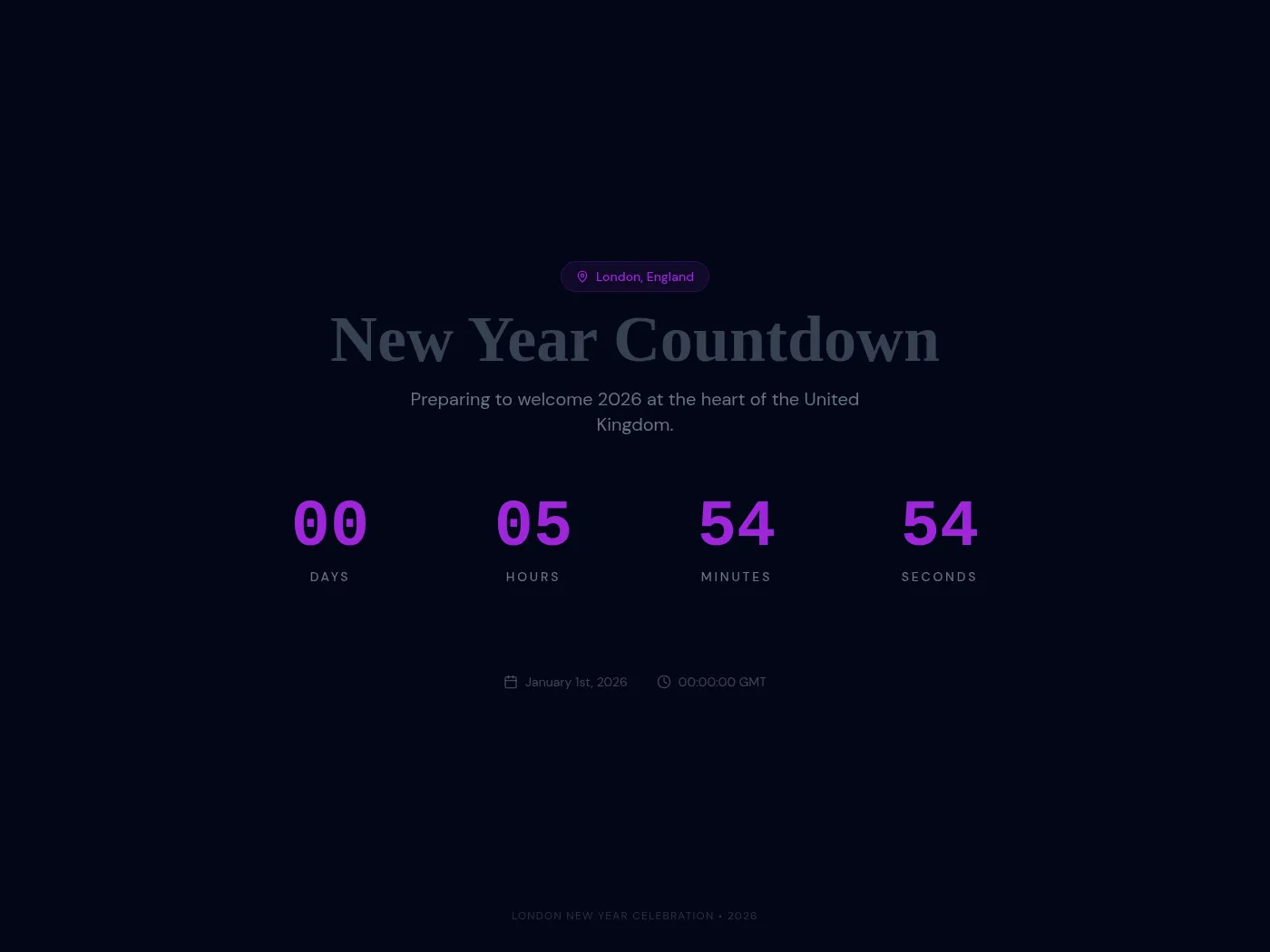 England New Year Timer