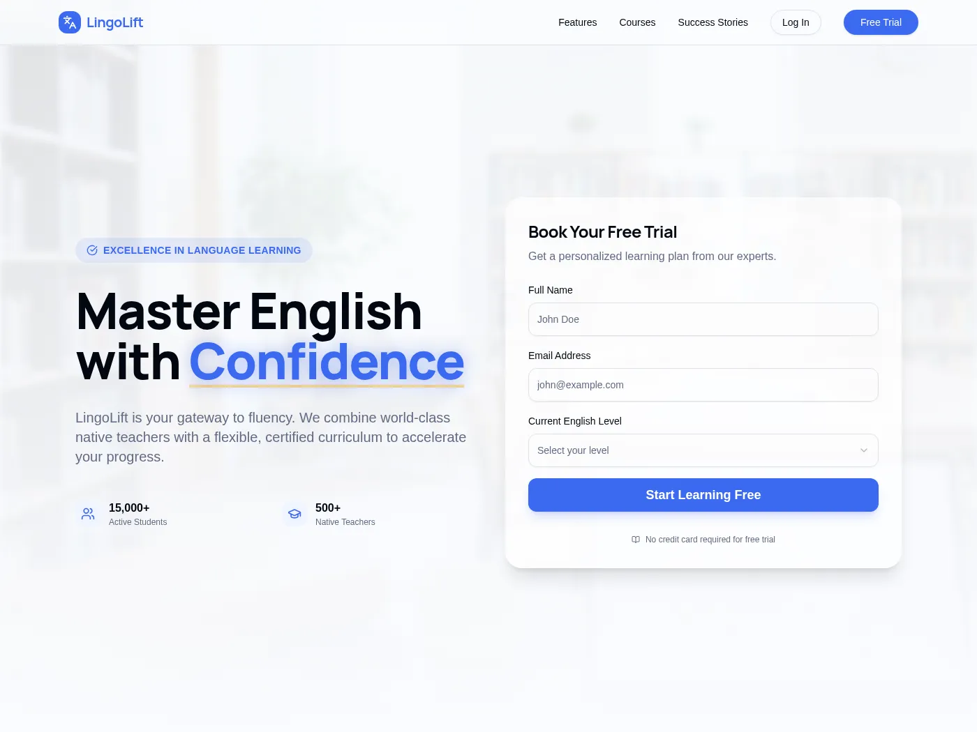 English Course Landing