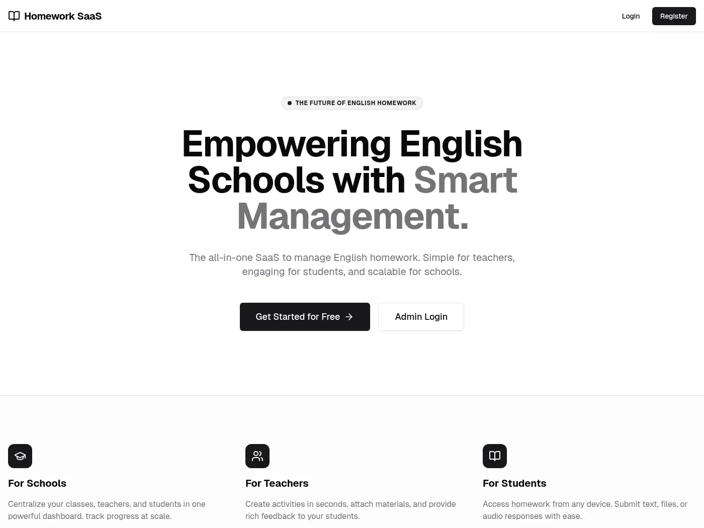 Inglês Homework SaaS