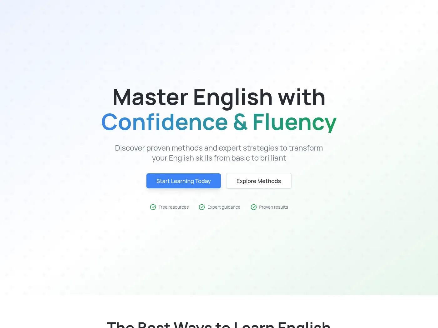 English Learning Landing