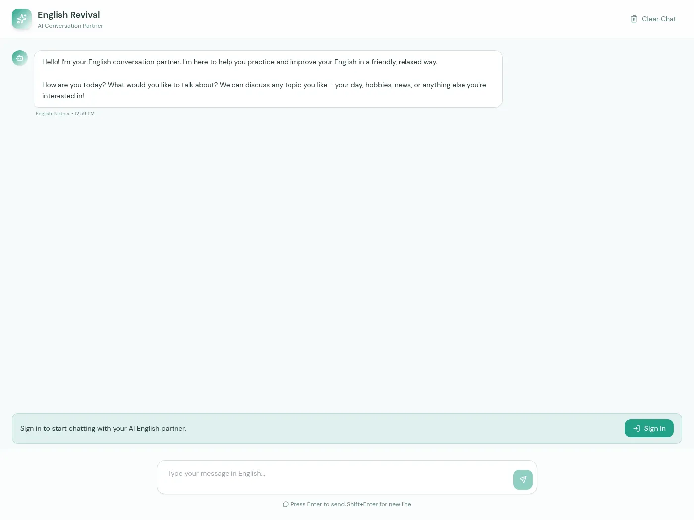 English Revival App