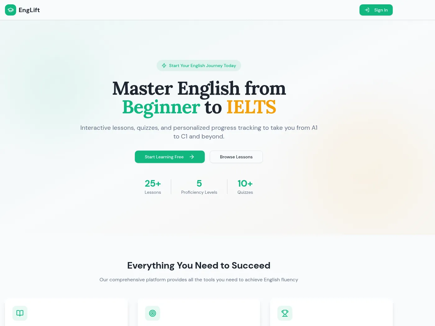 EngLift Learning App