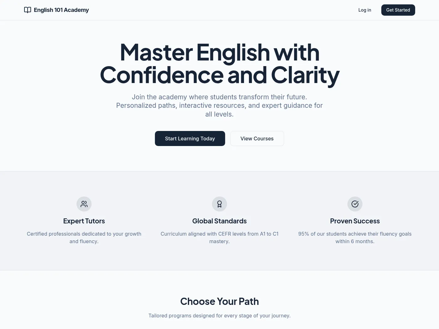 English 101 Academy Portal