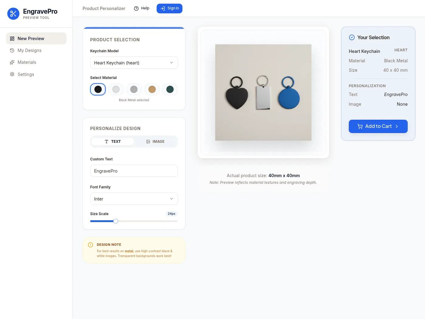 EngravePro Preview Tool