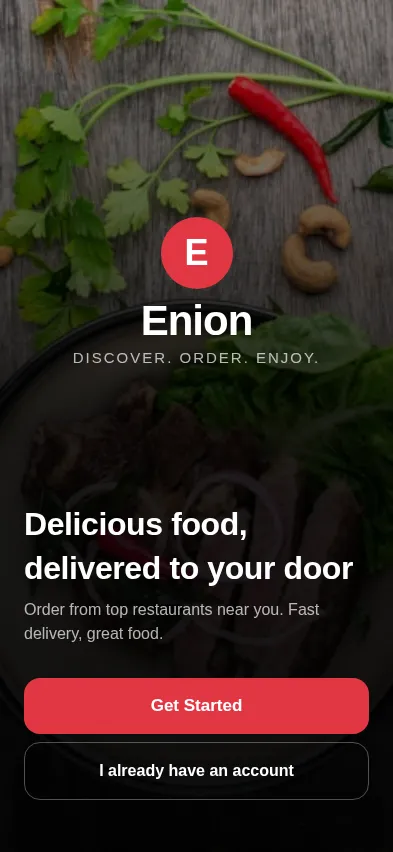 Enion Food Delivery App