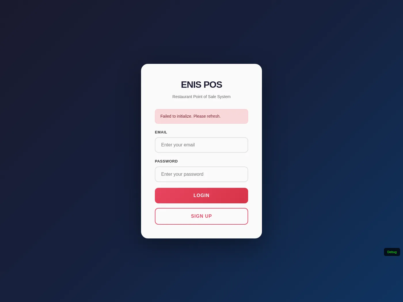 ENIS POS Dashboard