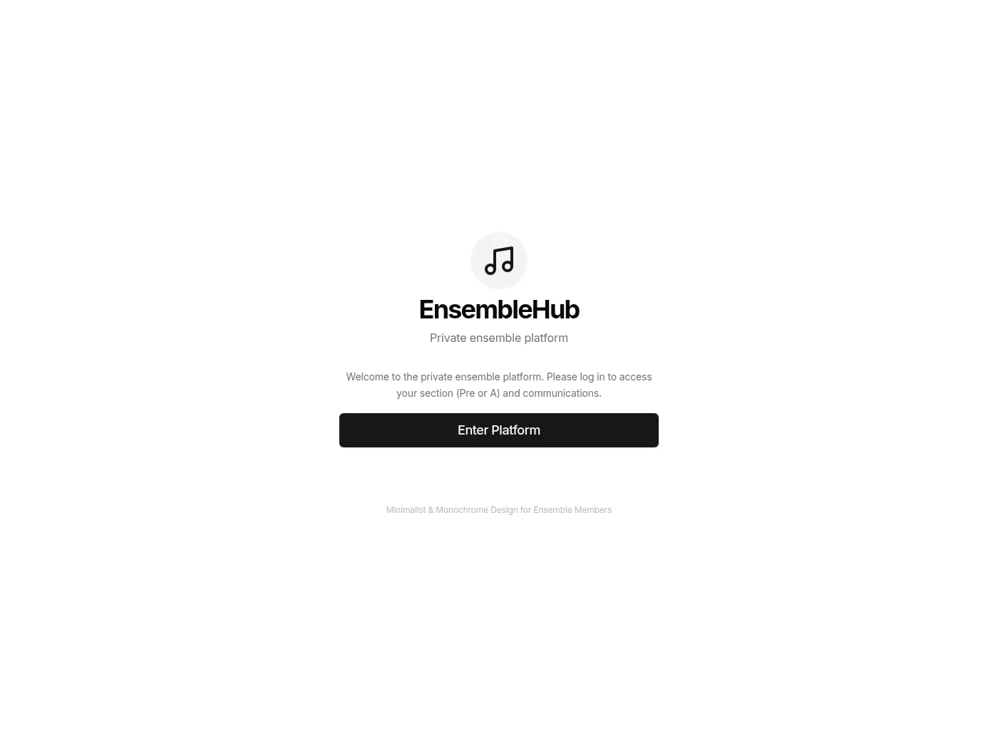 EnsembleHub Web App