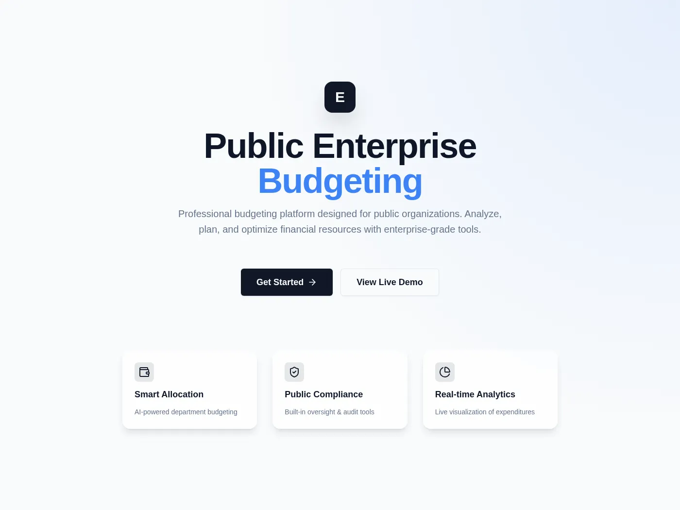 Enterprise Budget Platform