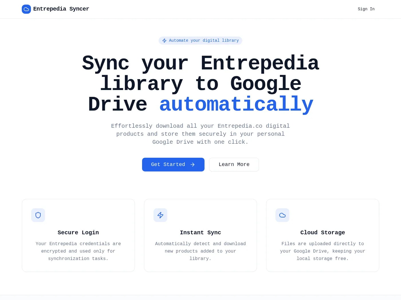 Entrepedia Syncer