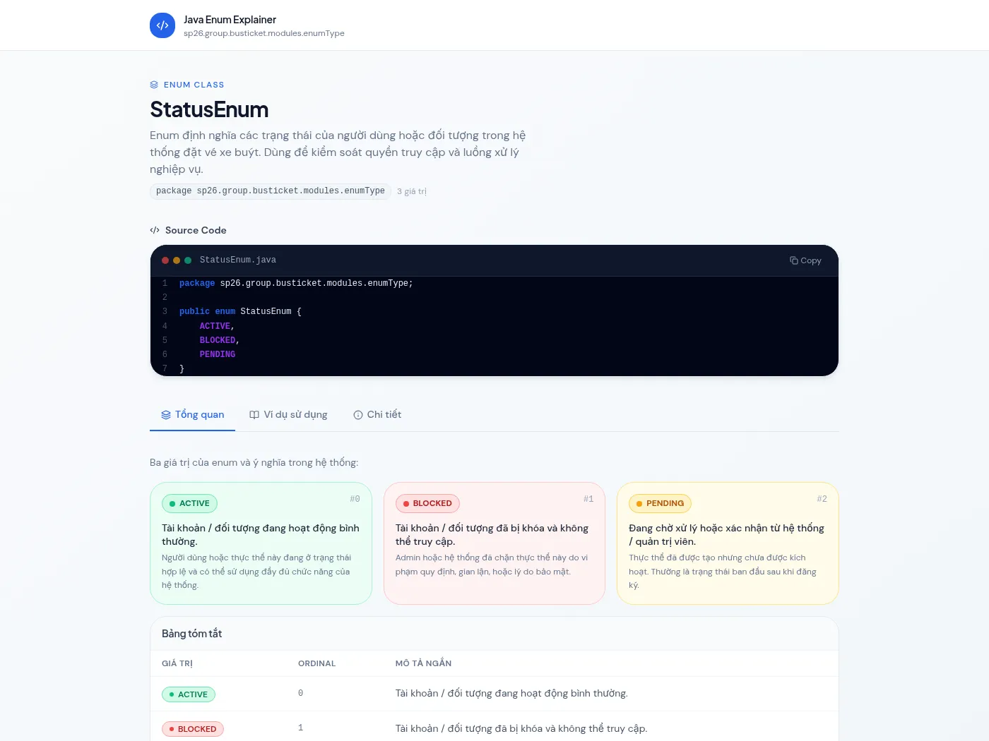 Enum Status Explainer