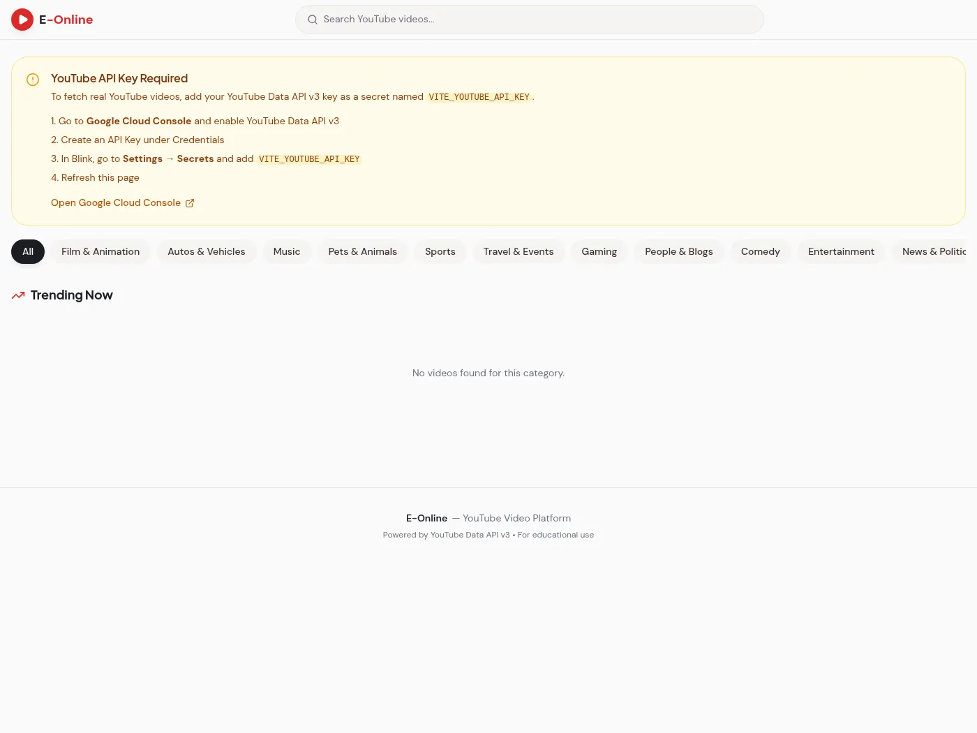 E-Online YouTube Video Picker