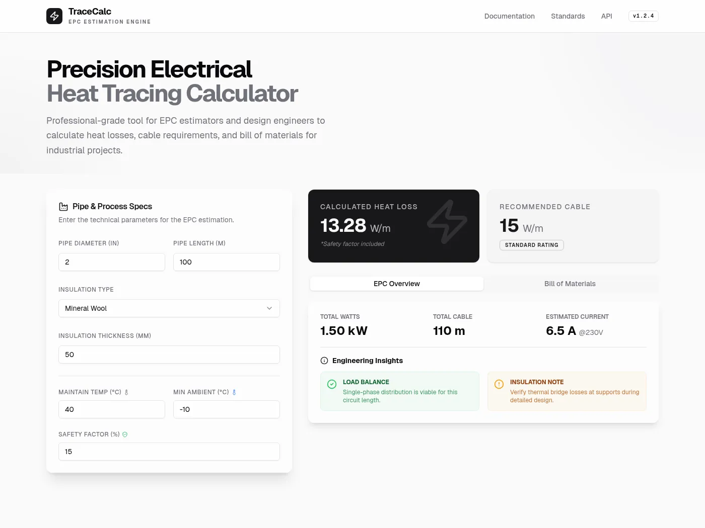 EPC Trace Calculator