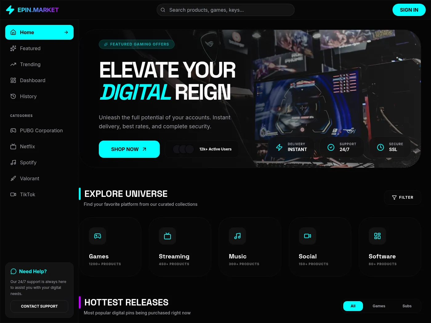 Epin Market Clone