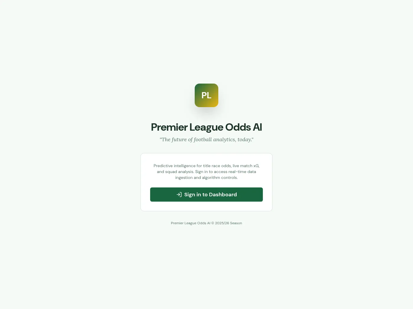 Premier League Odds AI