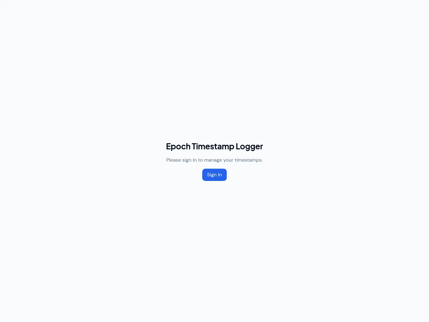 Epoch Timestamp Logger