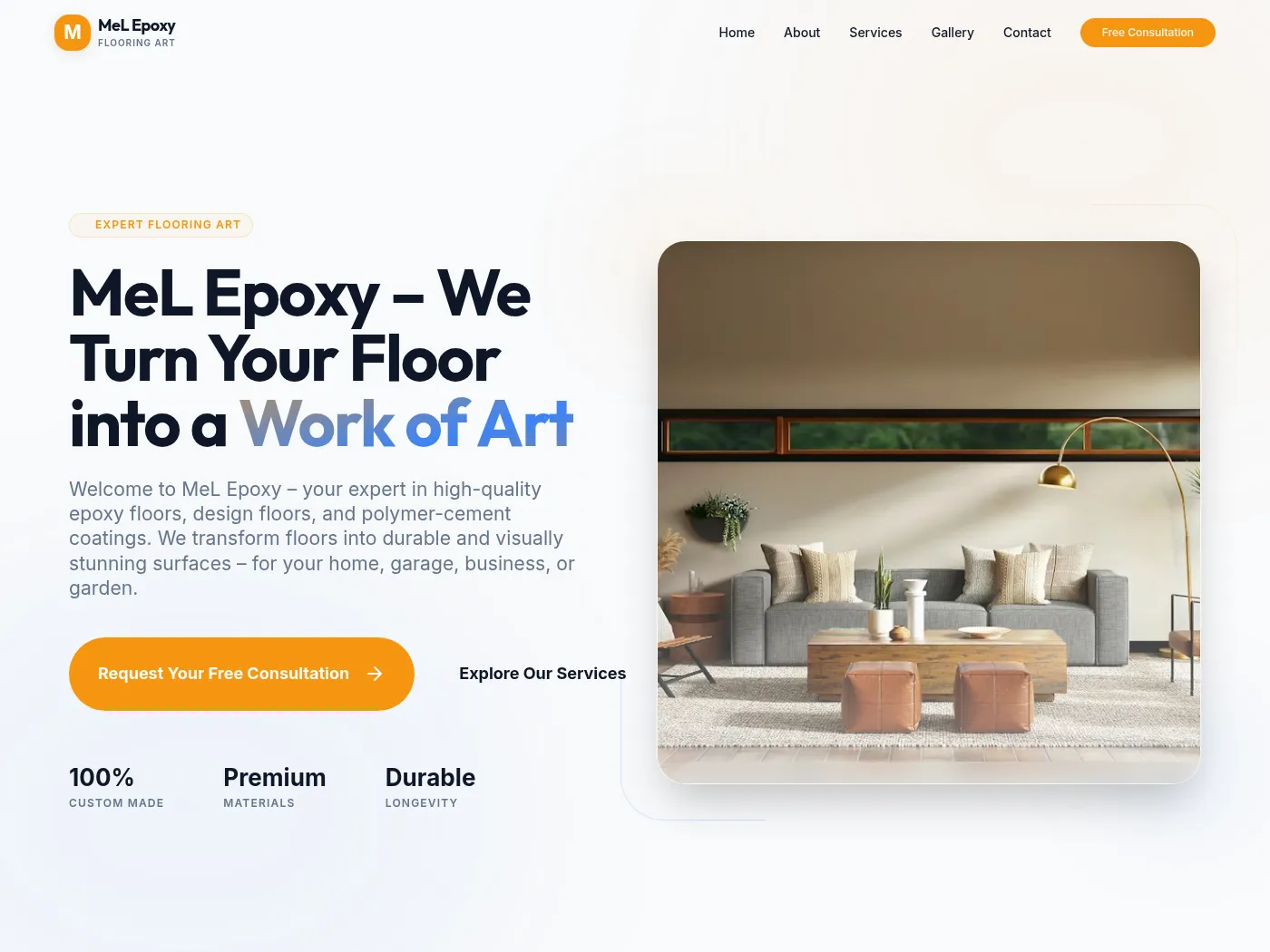 MeL Epoxy Landing Page