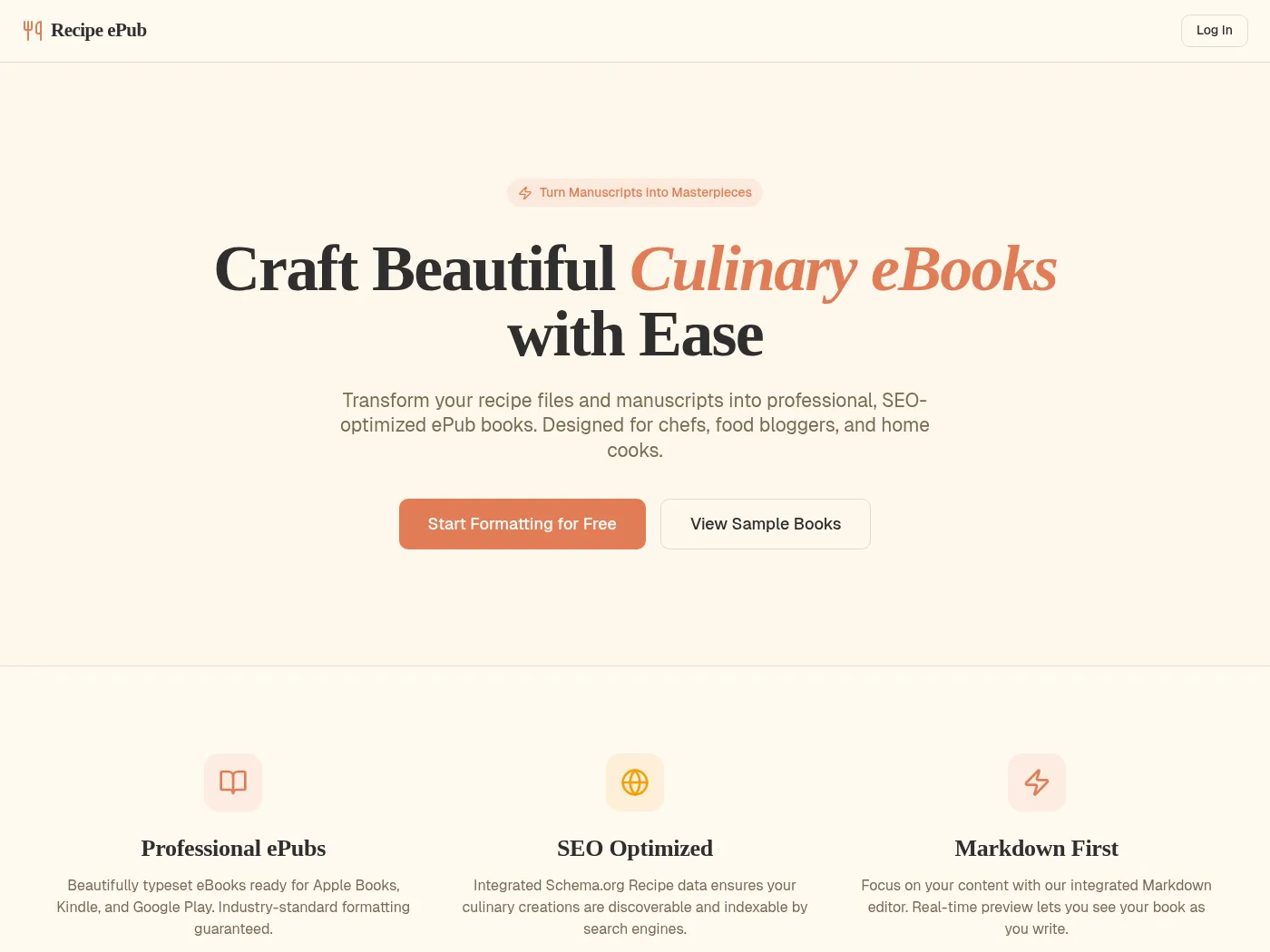Recipe ePub Formatter