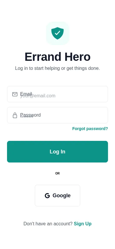 Errand Hero Mobile App