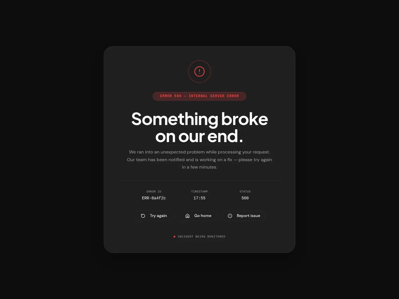 Responsive Error Component