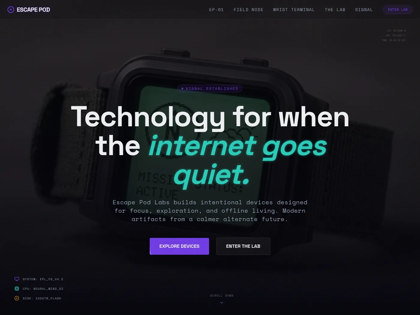 Escape Pod Labs Website