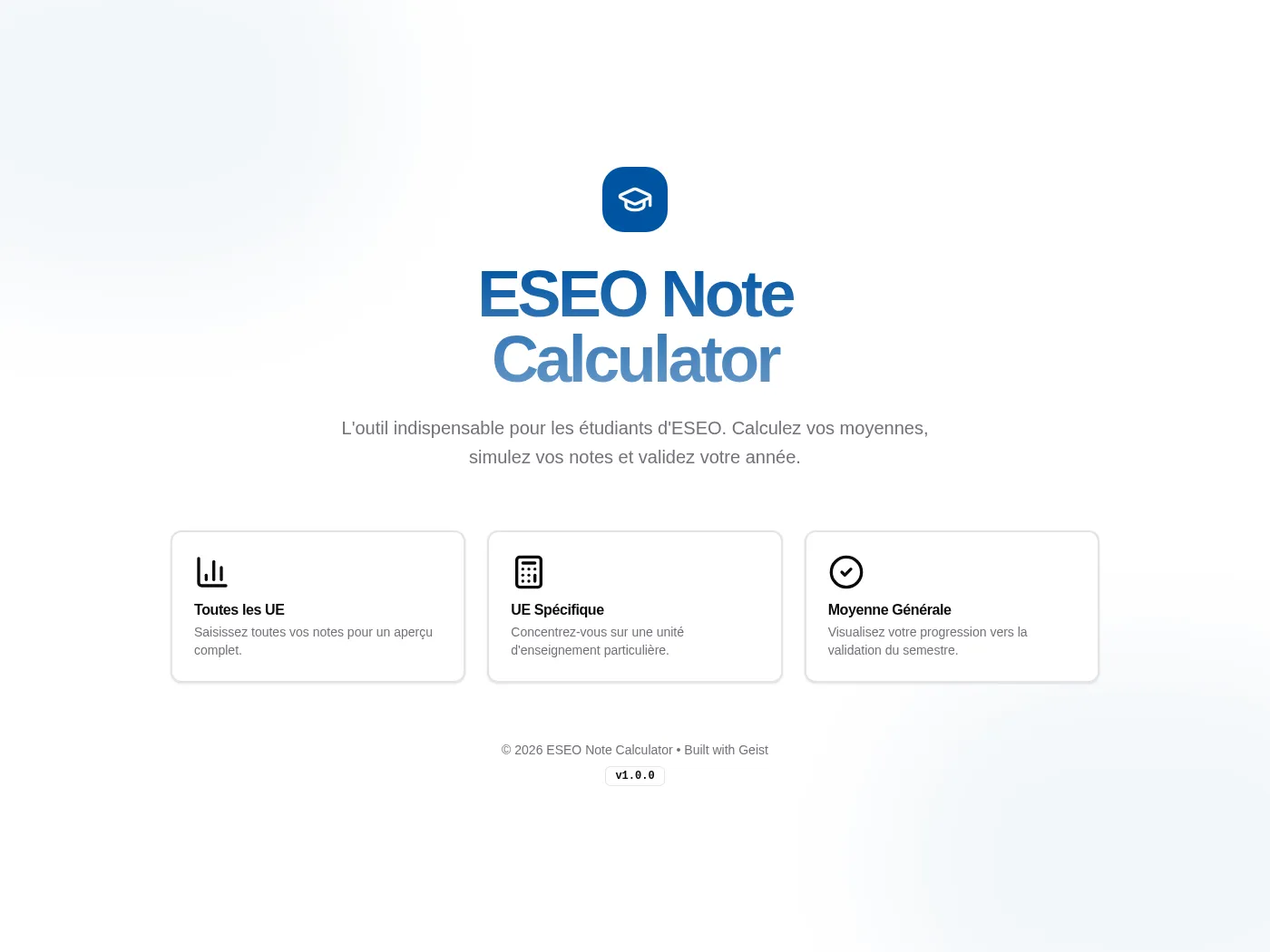 Eseo Note Calculator