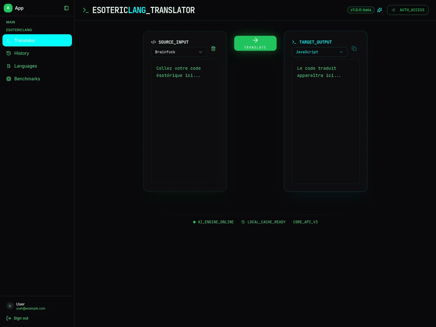 EsotericLang Translator