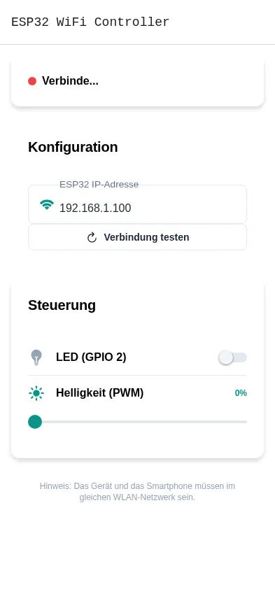 ESP32 WiFi Controller